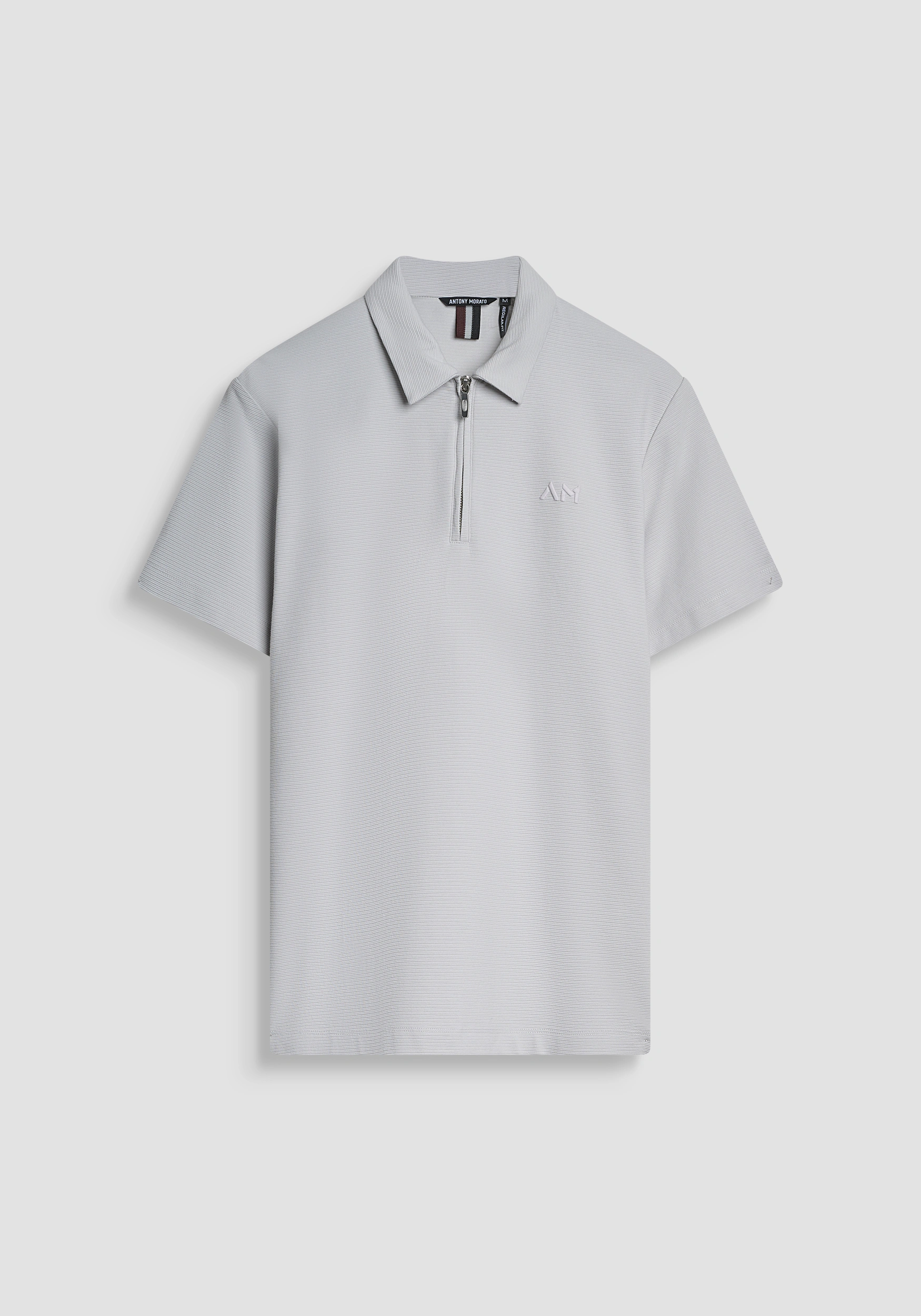 REGULAR FIT POLO SHIRT IN COTTON DOBBY JERSEY WITH EMBROIDERED LOGO ...