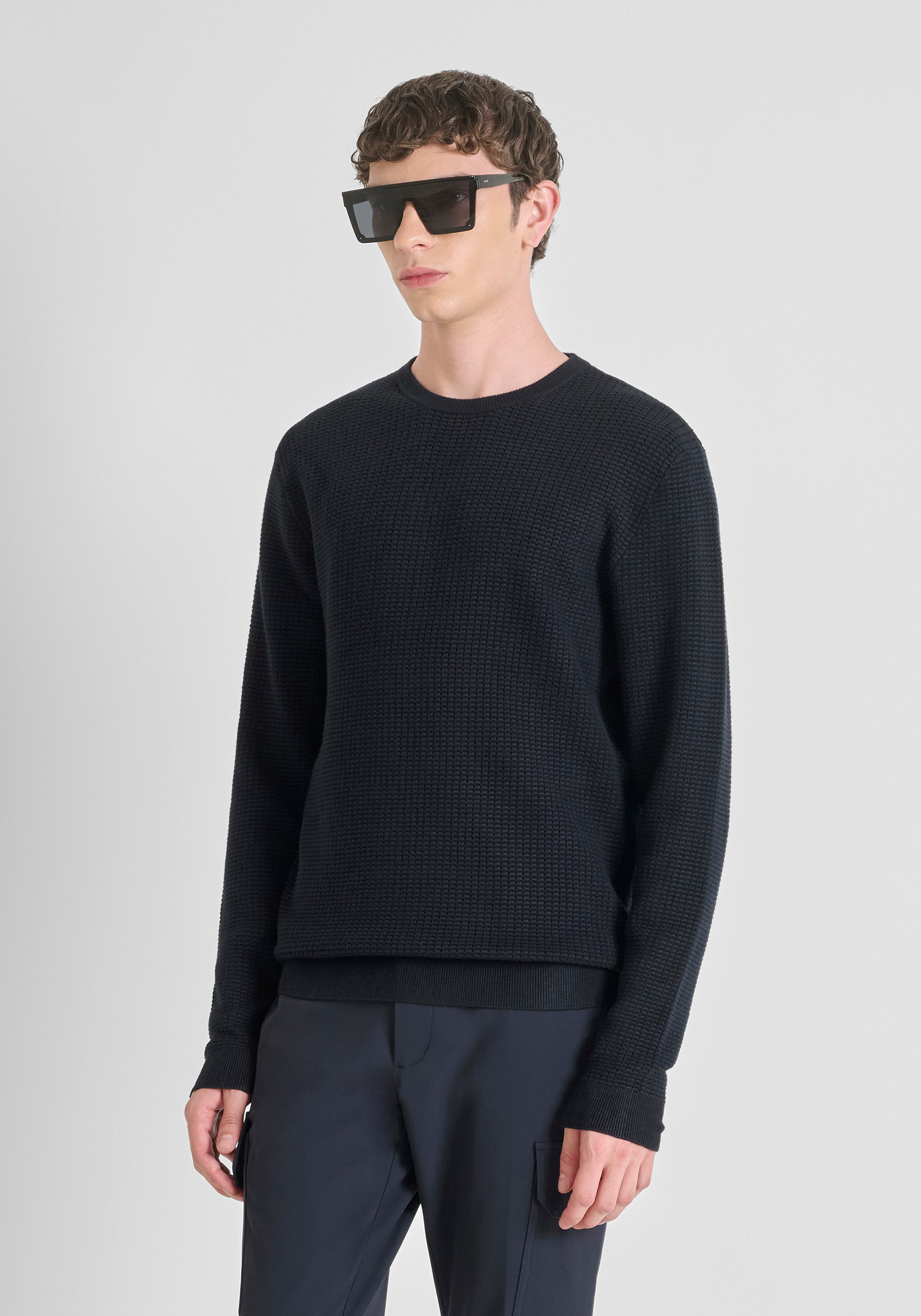 RELAXED FIT VISCOSE BLEND SWEATER | Antony Morato