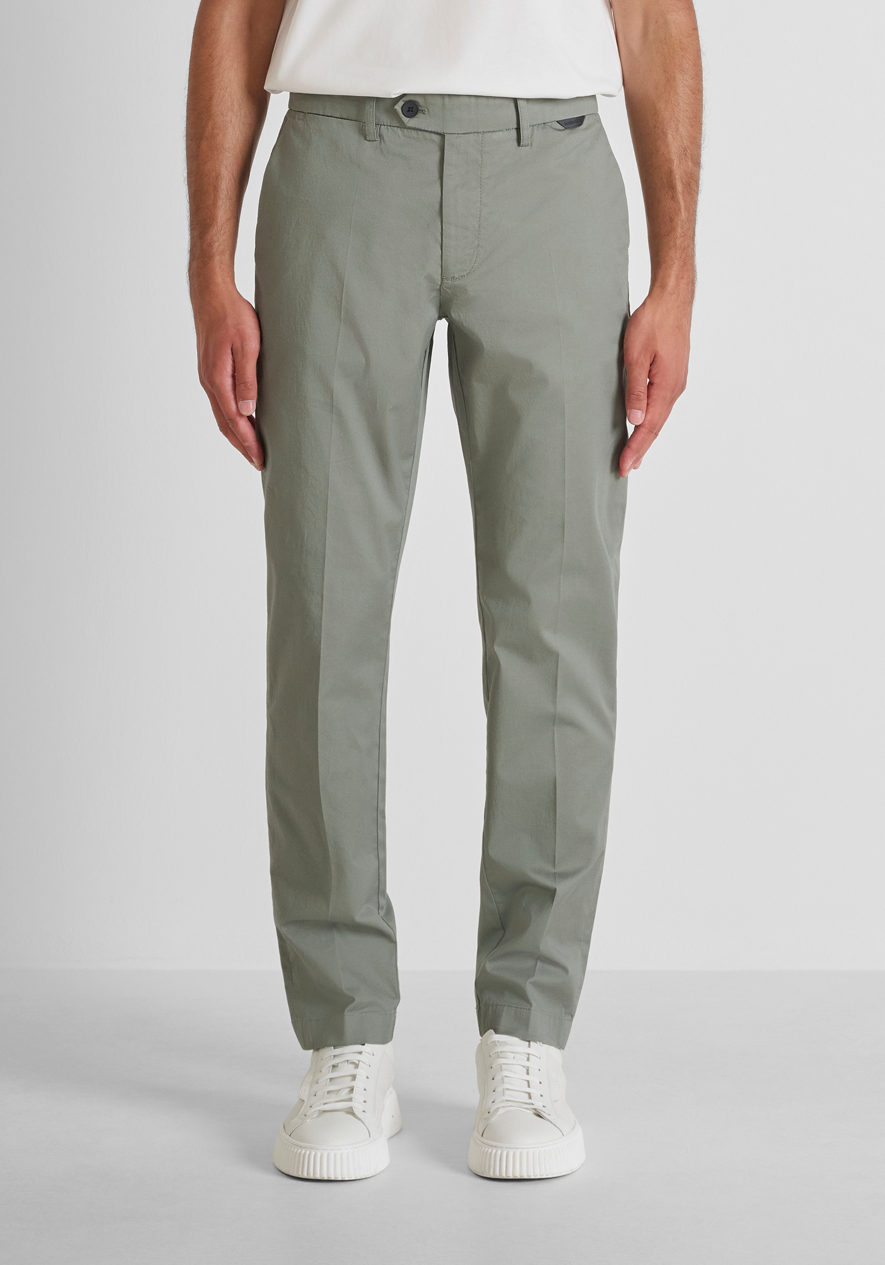 "MARK" SLIM-FIT TROUSERS IN STRETCH COTTON TWILL BLEND | Antony Morato